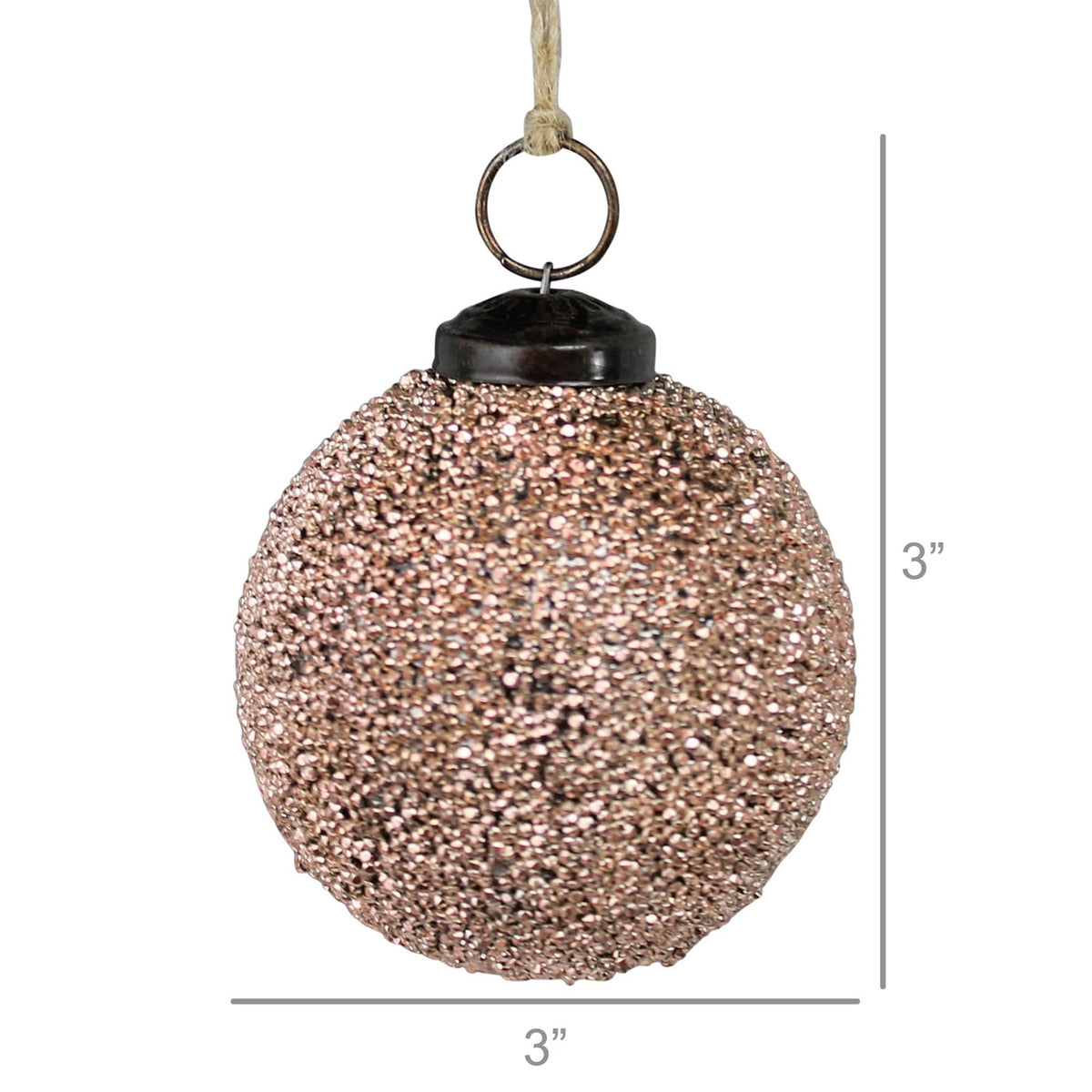 Crystalized Blush Pink Glass Ornament | Texture and Tuft – Texture + Tuft